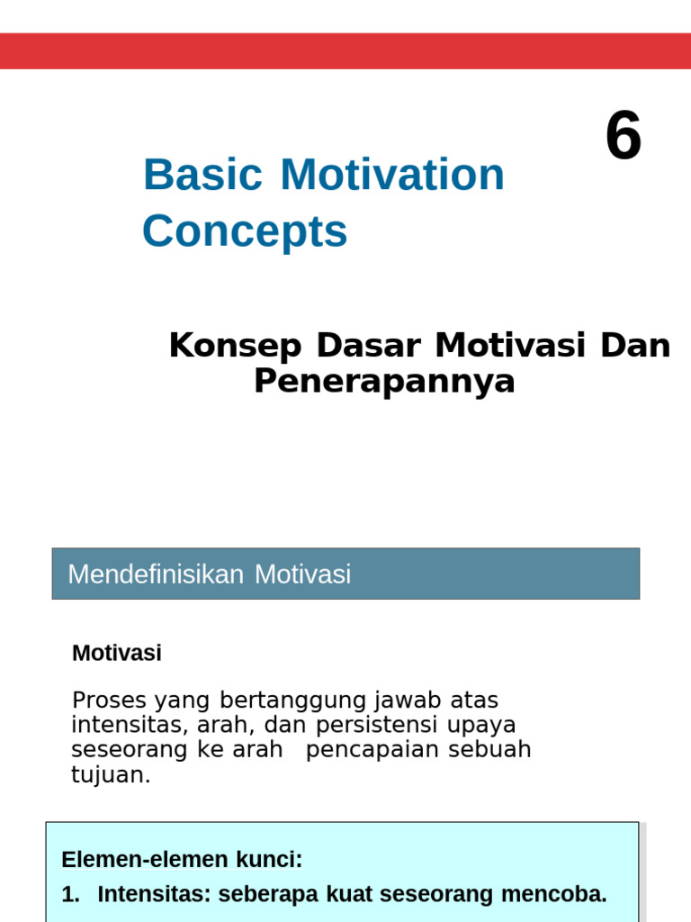 PERILAKU ORGANISASI - 06 - Konsep Dasar Motivasi | PDF | Karier & Perkembangan | Pengembangan Diri
