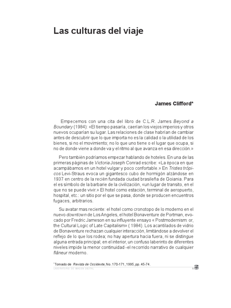 Culturas Viajeras Clifford | PDF | Antropología | Etnografía