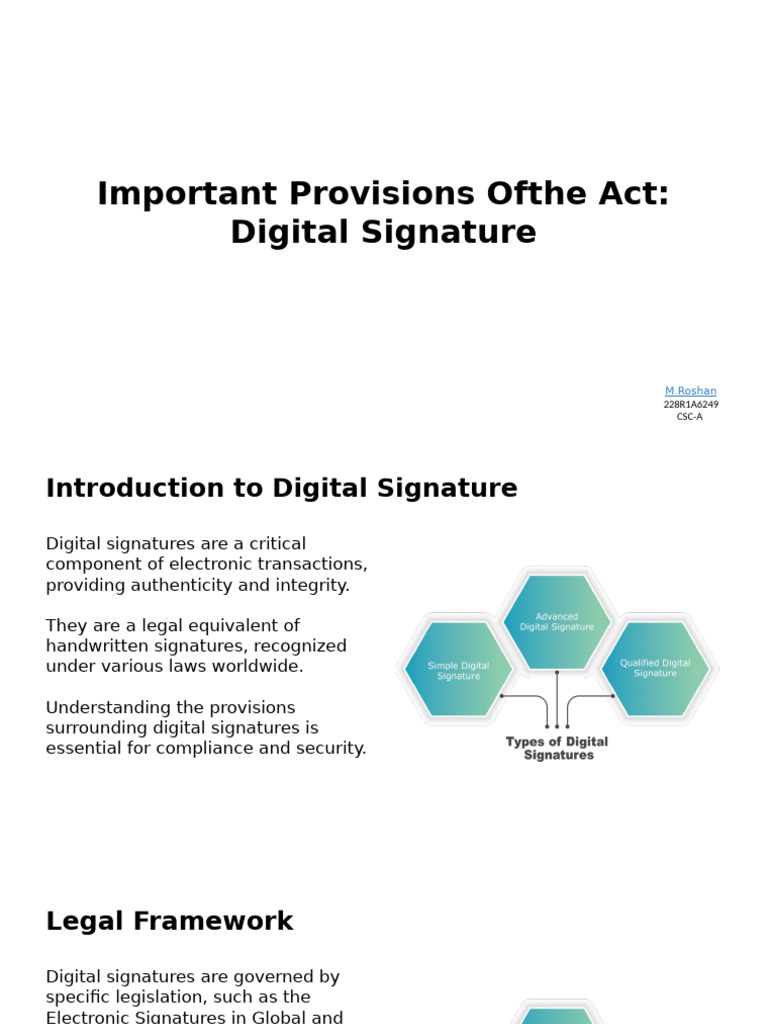 Key Provisions of Digital Signatures | PDF | Computer Security | Security