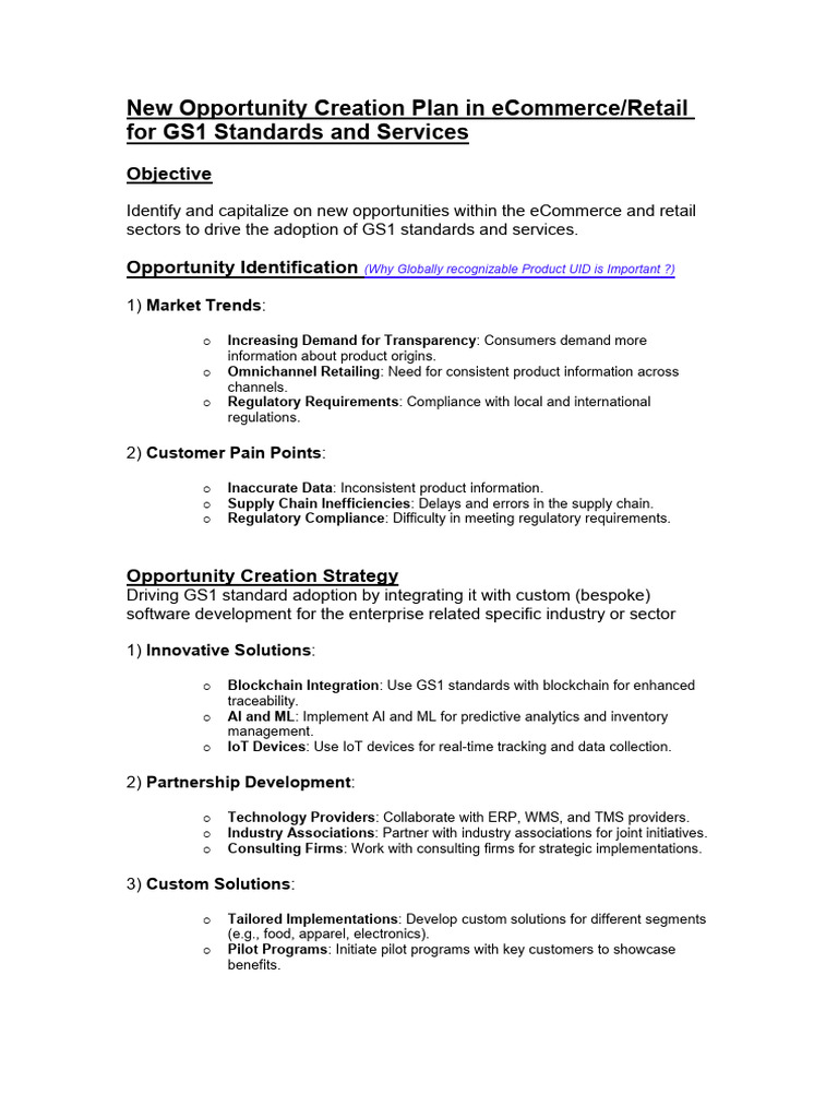 New Opportunity Creation in Ecommerce & Retails For Adoption of GS1 ...
