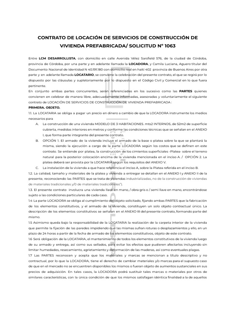 Contrato 1063 | PDF | Pagos