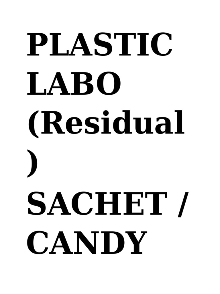 Plastic Labo | PDF