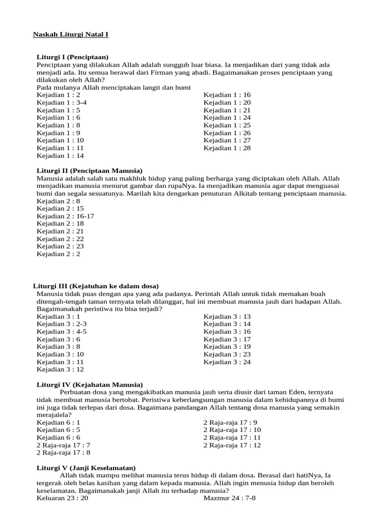 Naskah Liturgi Natal | PDF