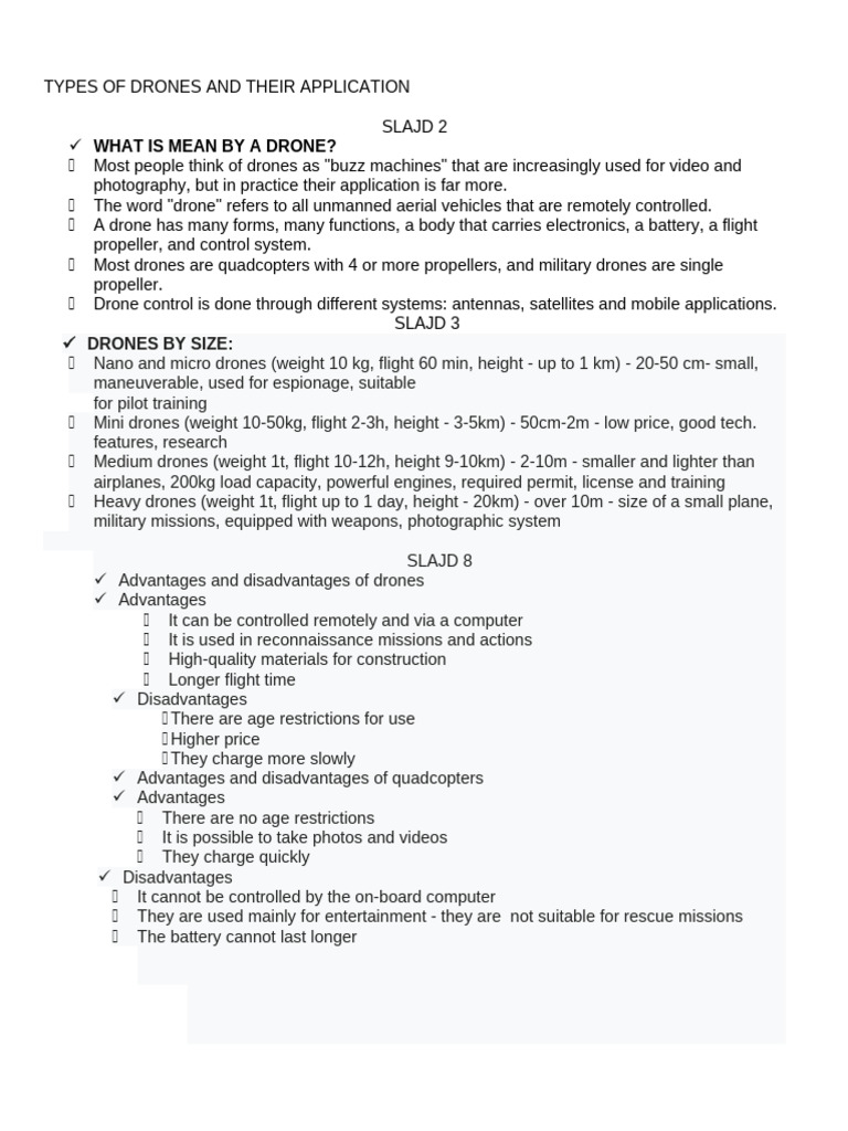 Types of Drones and Their Application | PDF | Unmanned Aerial Vehicle ...