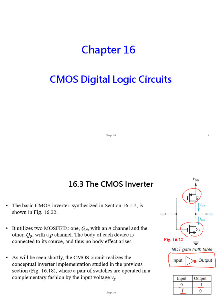 CMOS Inverter Operation and Characteristics | PDF | Cmos | Logic Gate