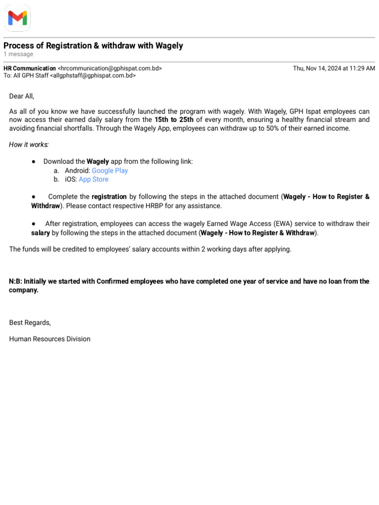 Process of Registration & Withdraw With Wagely | PDF | Business ...