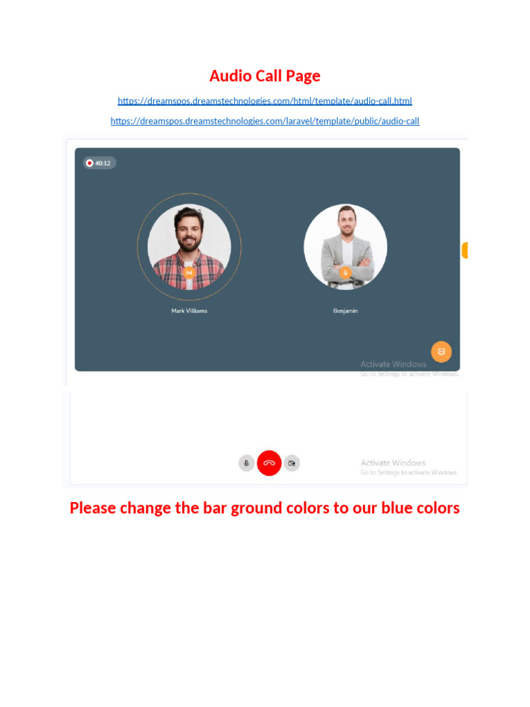 Audio Call Page Design Update | PDF
