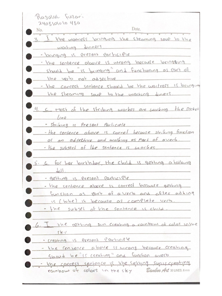 The Verb Not Adjective | PDF