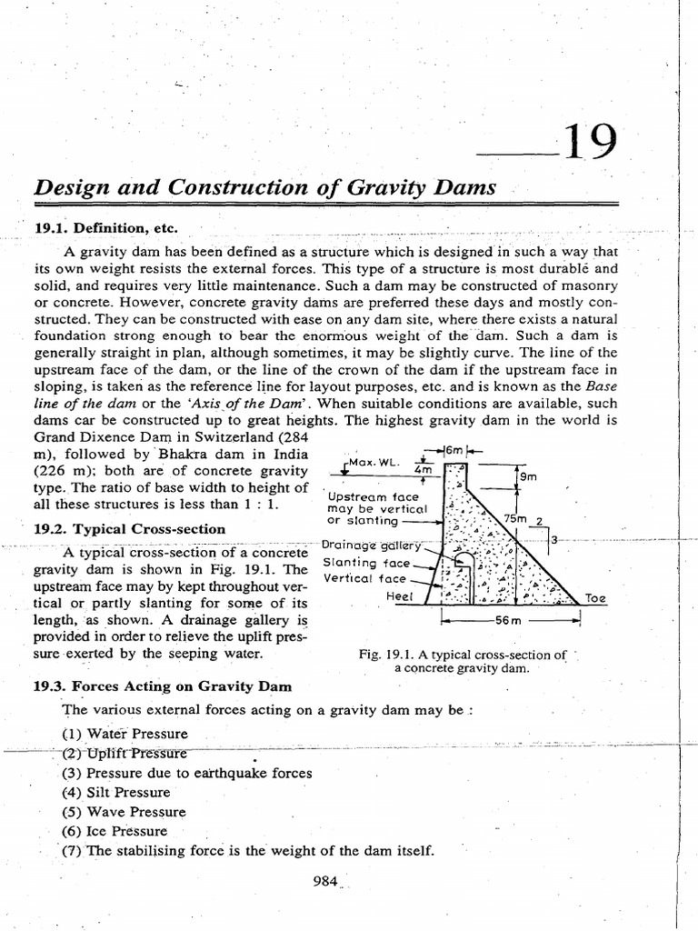 Design and Construction of Gravity Dams | PDF | Dam | Pressure