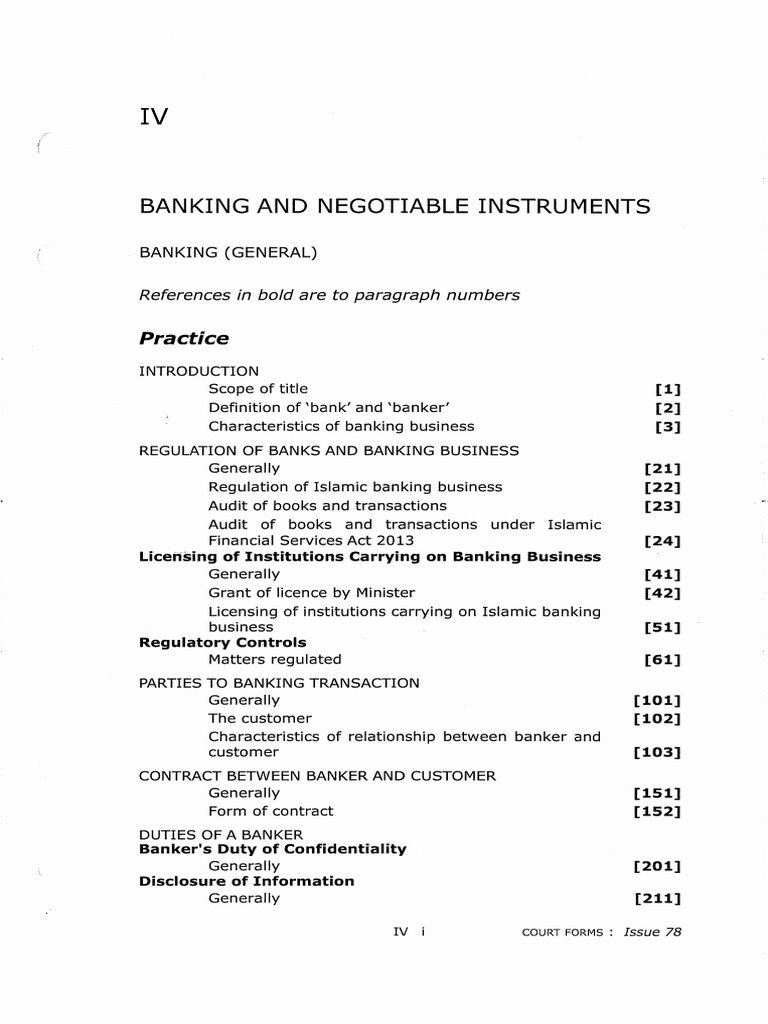 Banking and Negotiable Instruments | PDF