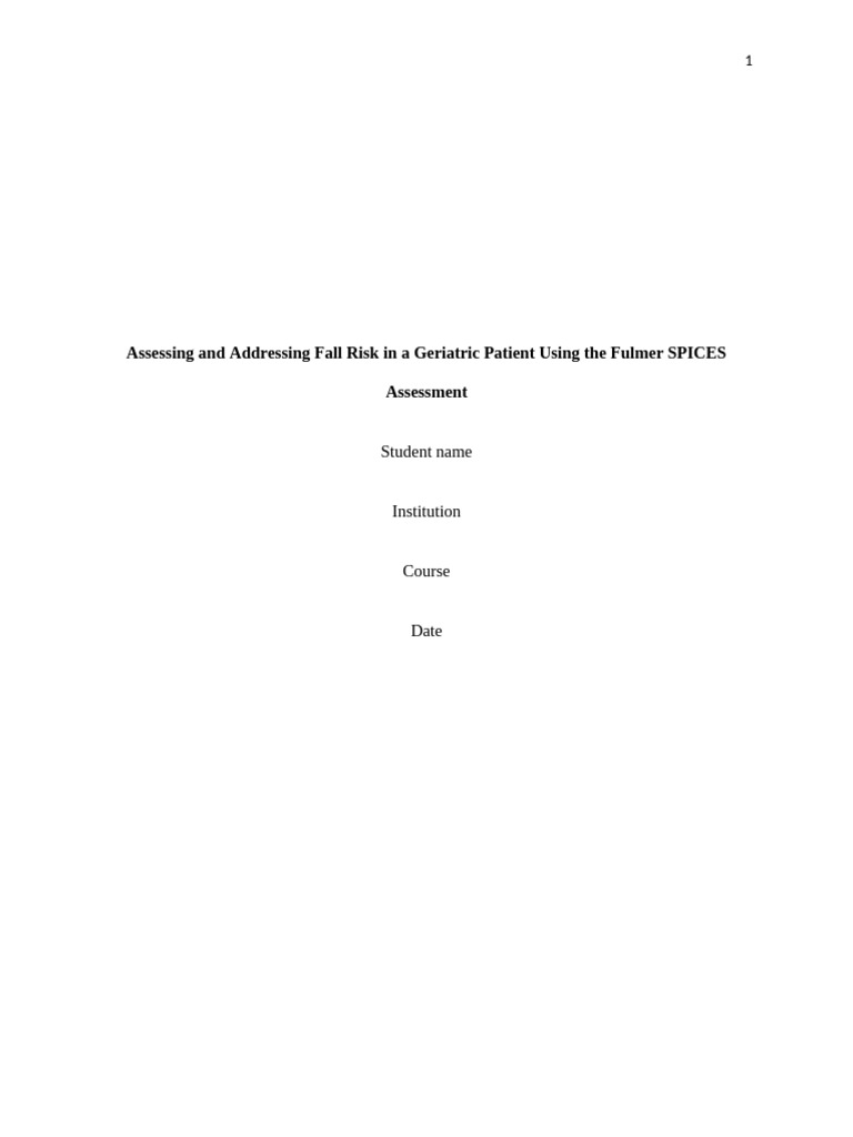 Reviewed. Assessing and Addressing Fall Risk in A Geriatric Patient ...