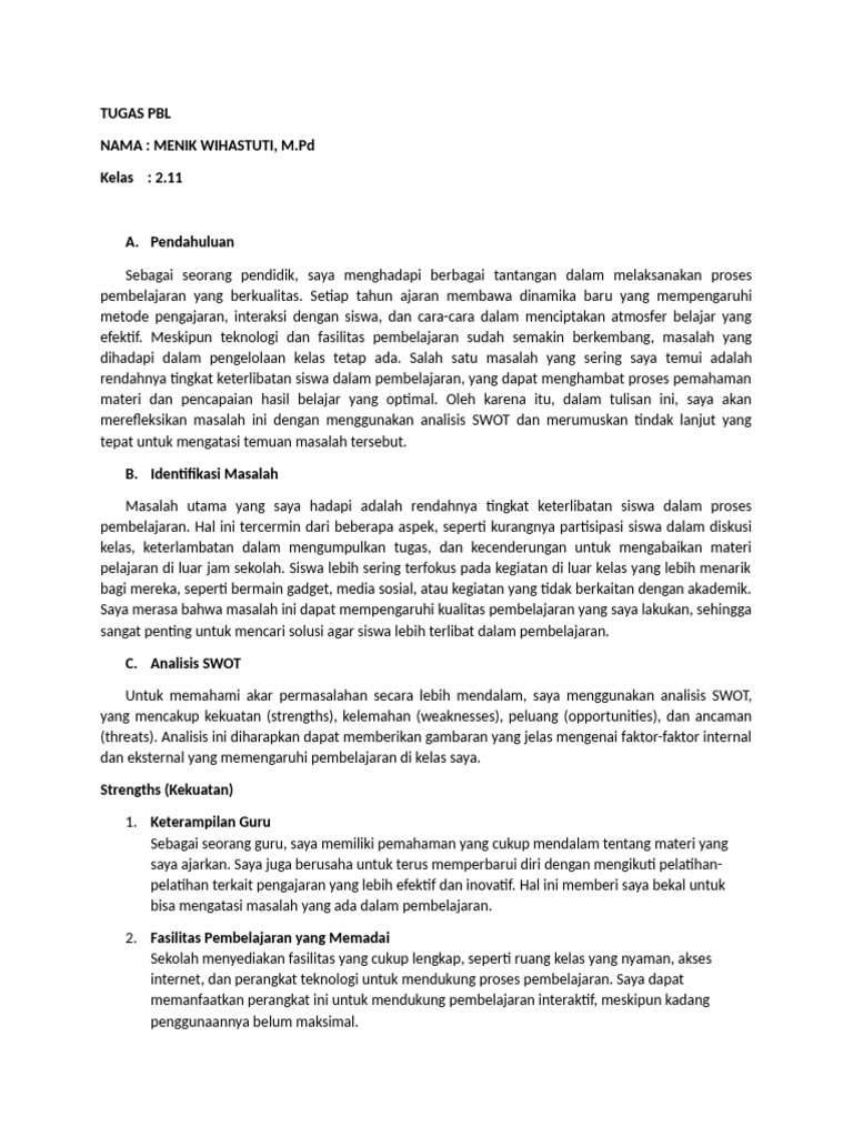 Tugas PBL | PDF | Karier & Perkembangan | Kesehatan Holistik