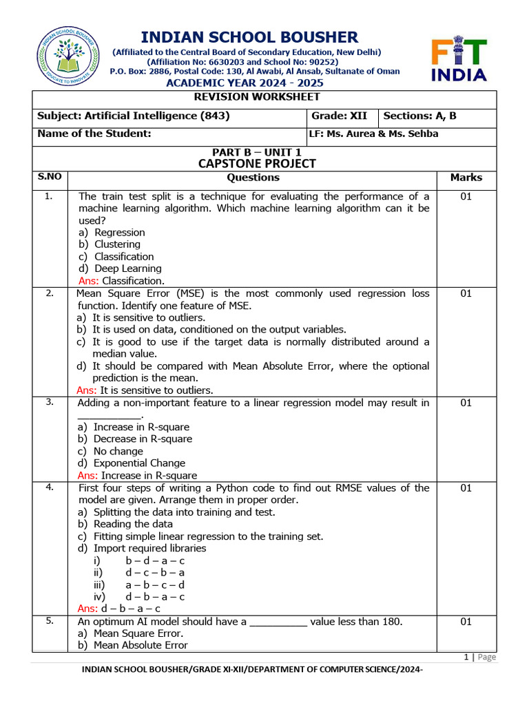 AI Technical | PDF | Mean Squared Error | Machine Learning