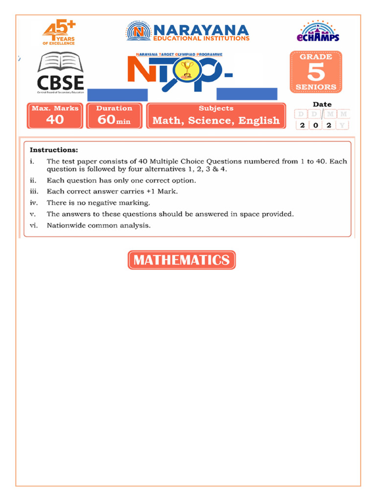 Math Mock Test Questions and Answers | PDF | Nerve | Central Nervous System