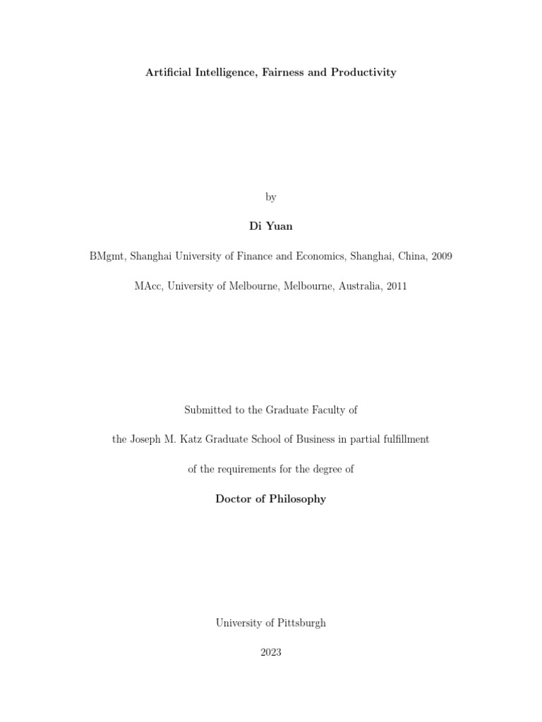 Artificial Intelligence, Fairness and Productivity | PDF | Artificial Intelligence ...