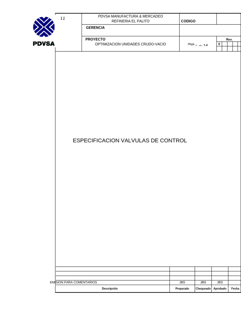 Especificación de Válvulas de Control | PDF | Valve | Bearing (Mechanical)
