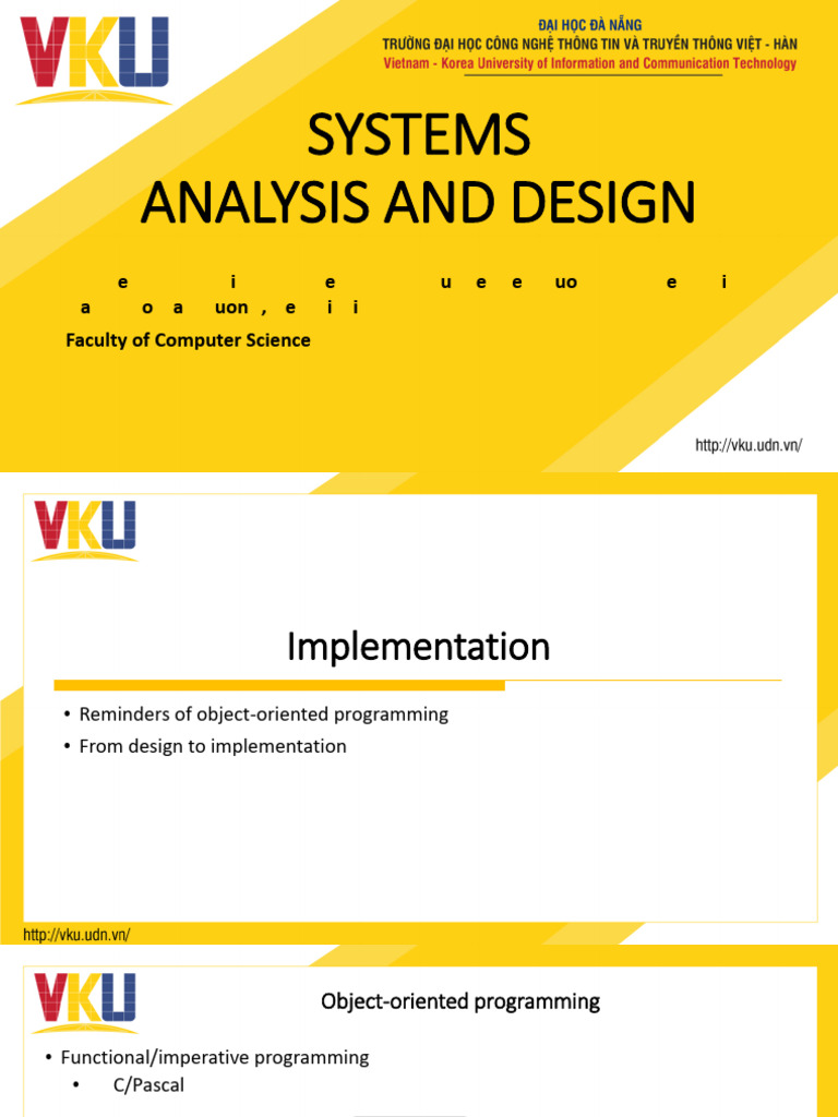 SAD- Ch9 Implementation | PDF | Class (Computer Programming) | Method (Computer Programming)
