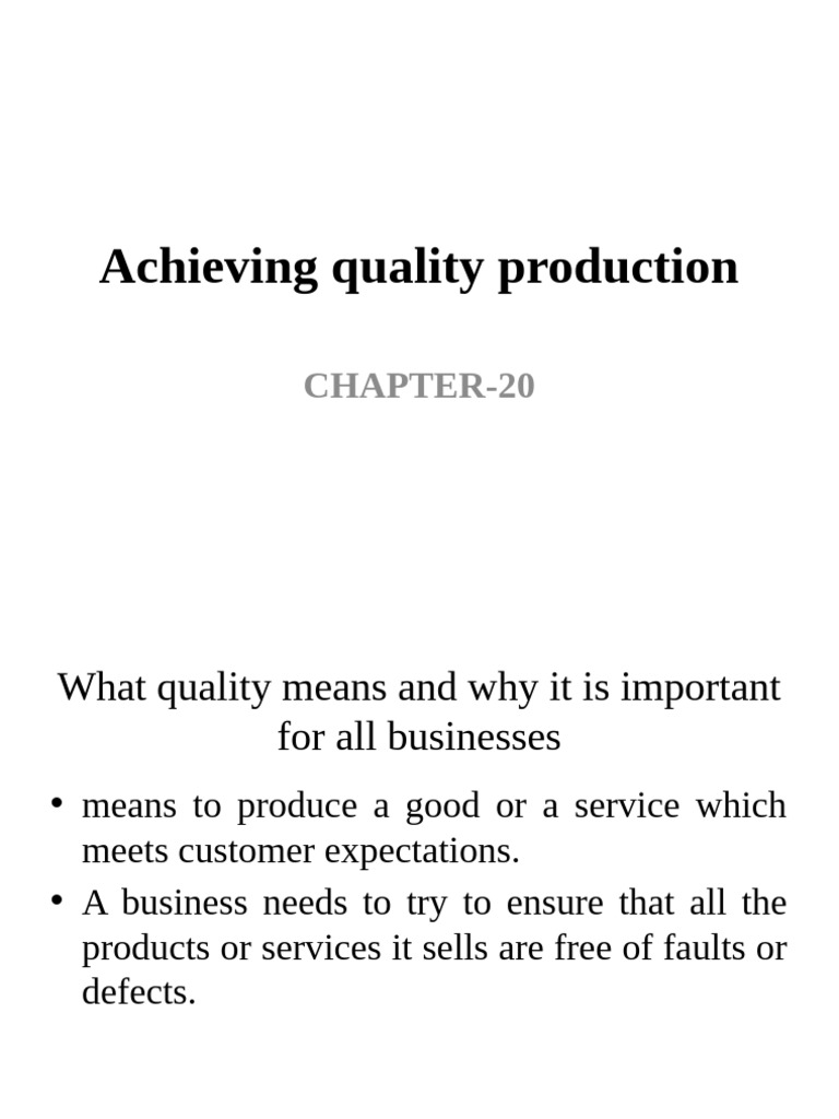 ch-20 | PDF | Quality Assurance | Business Economics