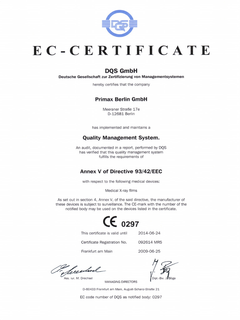 HQ - Primax EC Certificate 24-06-2014 | PDF