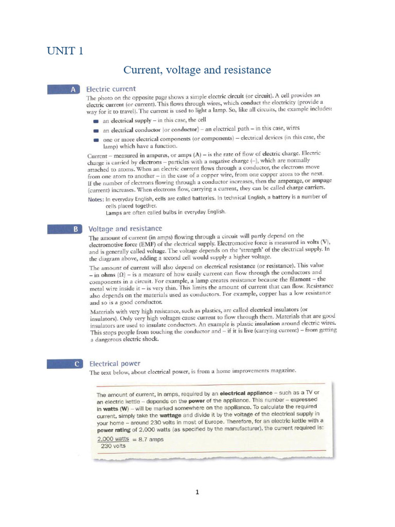 UNIT 1 Technical English | PDF | Science & Mathematics