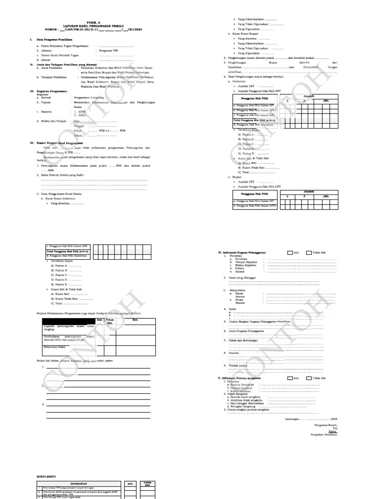 Draft Form A Latihan PTPS | PDF