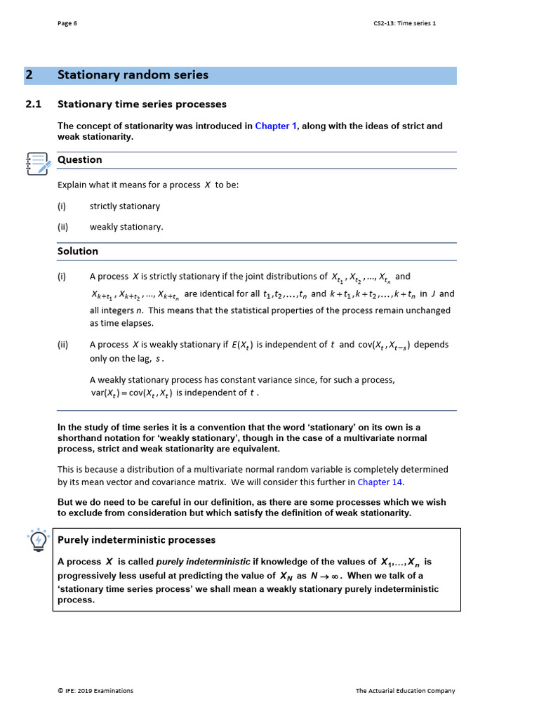 Stationary Random Series | PDF | Stationary Process | Autocorrelation