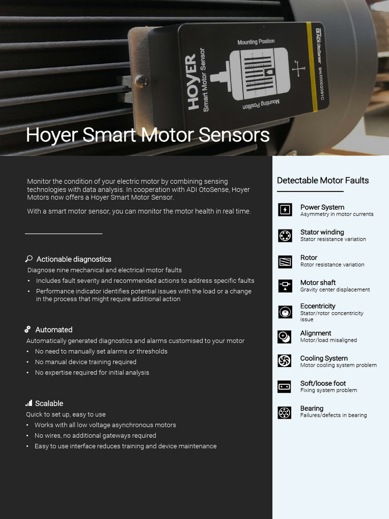 Hoyer Smart Motor Sensor | PDF | Electric Motor | Electrical Engineering