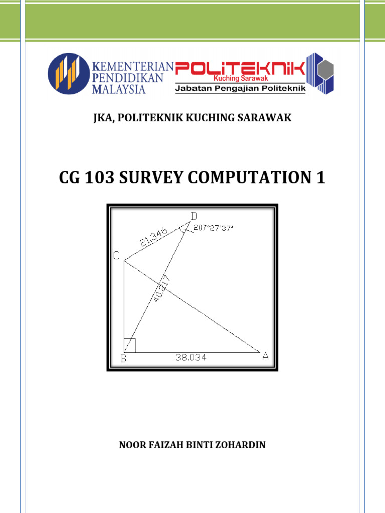 Survey Computation 1 Guide | PDF | Trigonometry | Angle