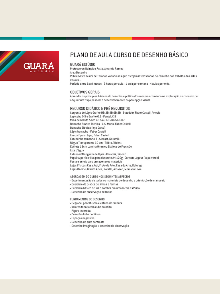 Plano Aula Desenho | PDF
