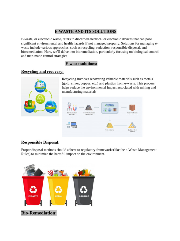 E-Waste Management and Bioremediation Solutions | PDF | Electronic ...