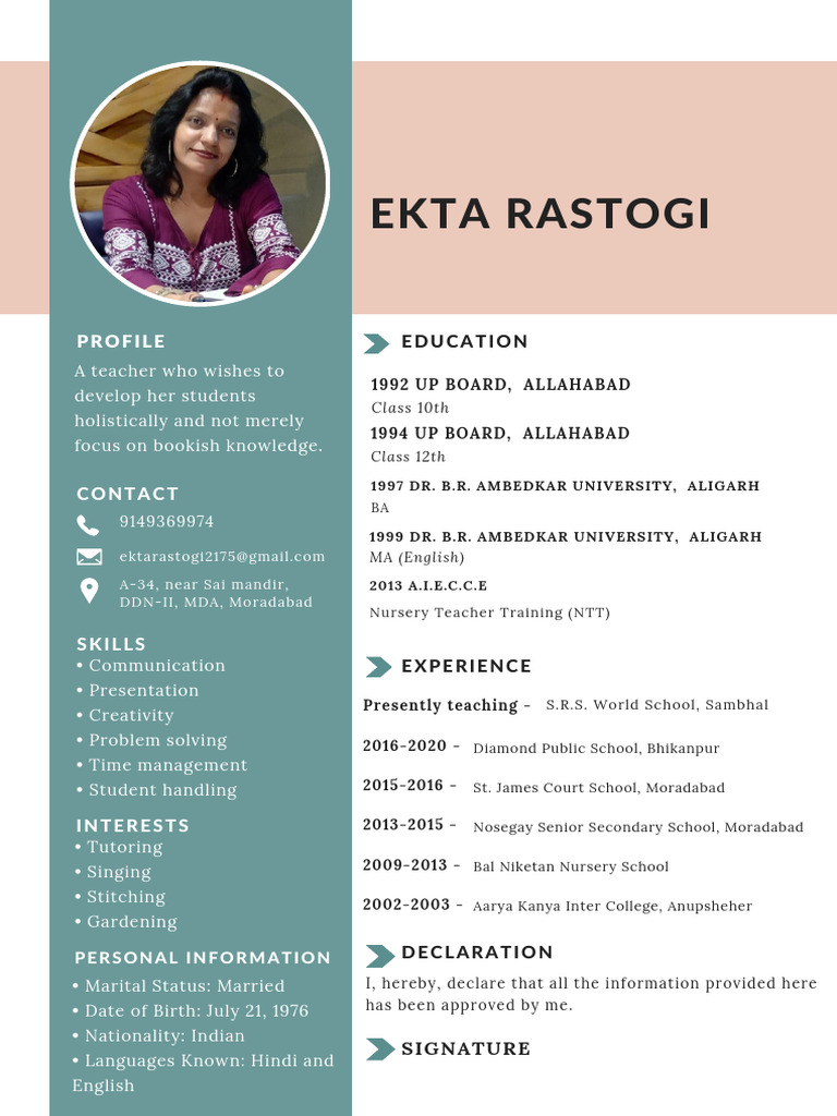 Ekta Rastogi Resume-1 | PDF