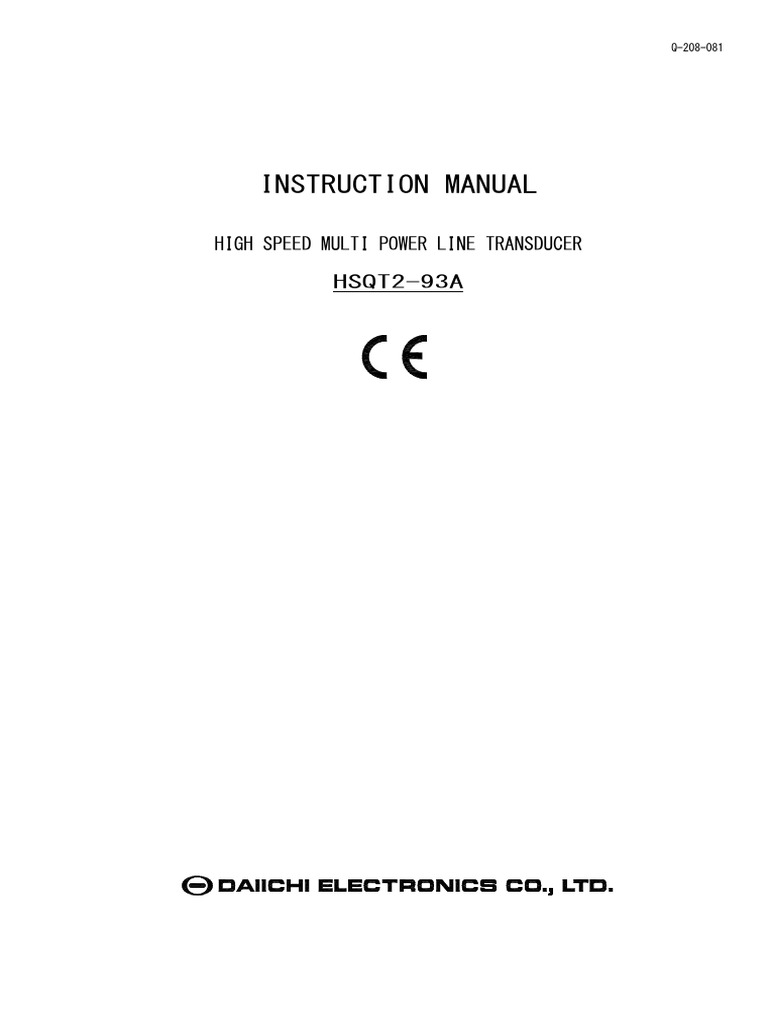 HSQT2-93A Multi Power Transducer Manual | PDF | Power Supply | Mains ...