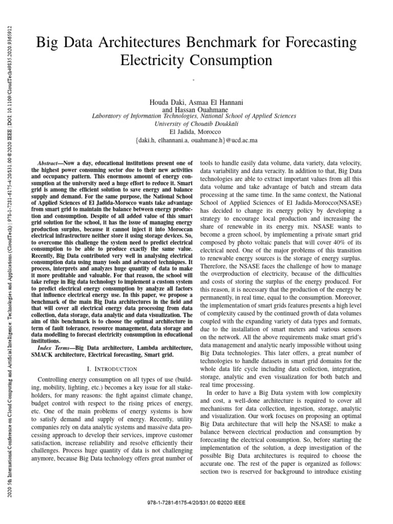 Big Data Architectures Benchmark For Forecasting Electricity Consumption | PDF | Apache Spark ...