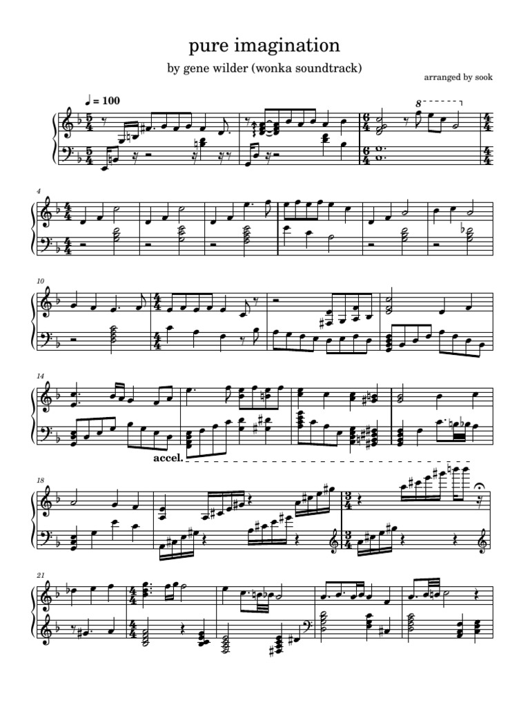 Gene Wilder's Pure Imagination Score | PDF