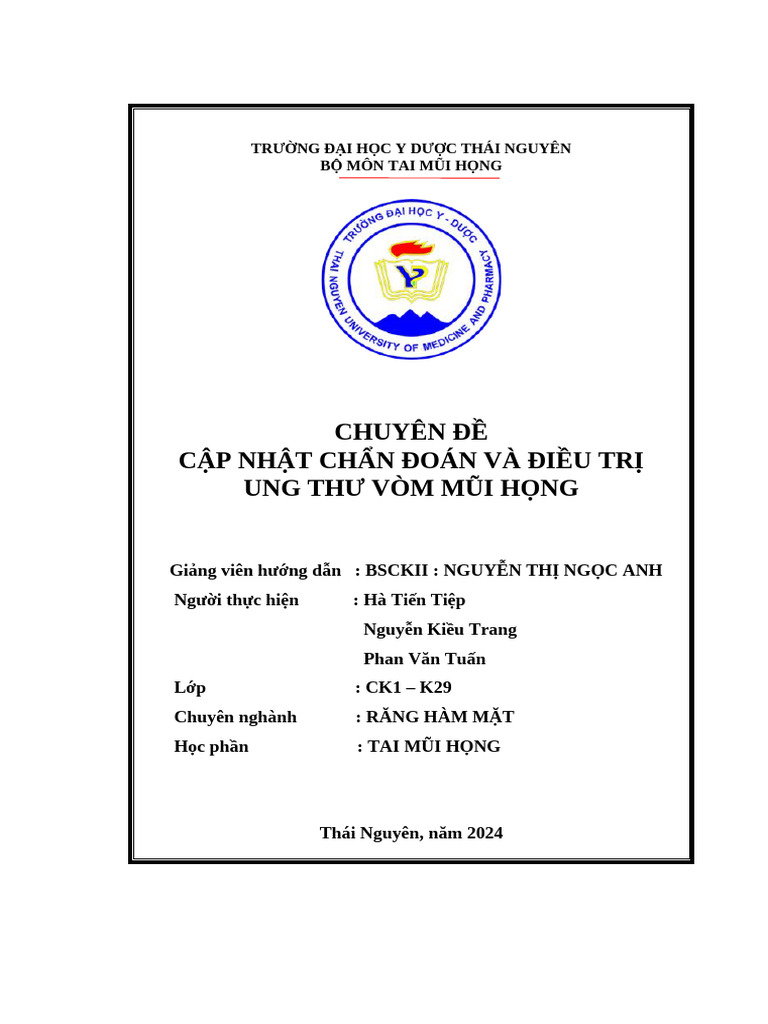 Chuyên đề Ung thư vòm mũi họng | PDF