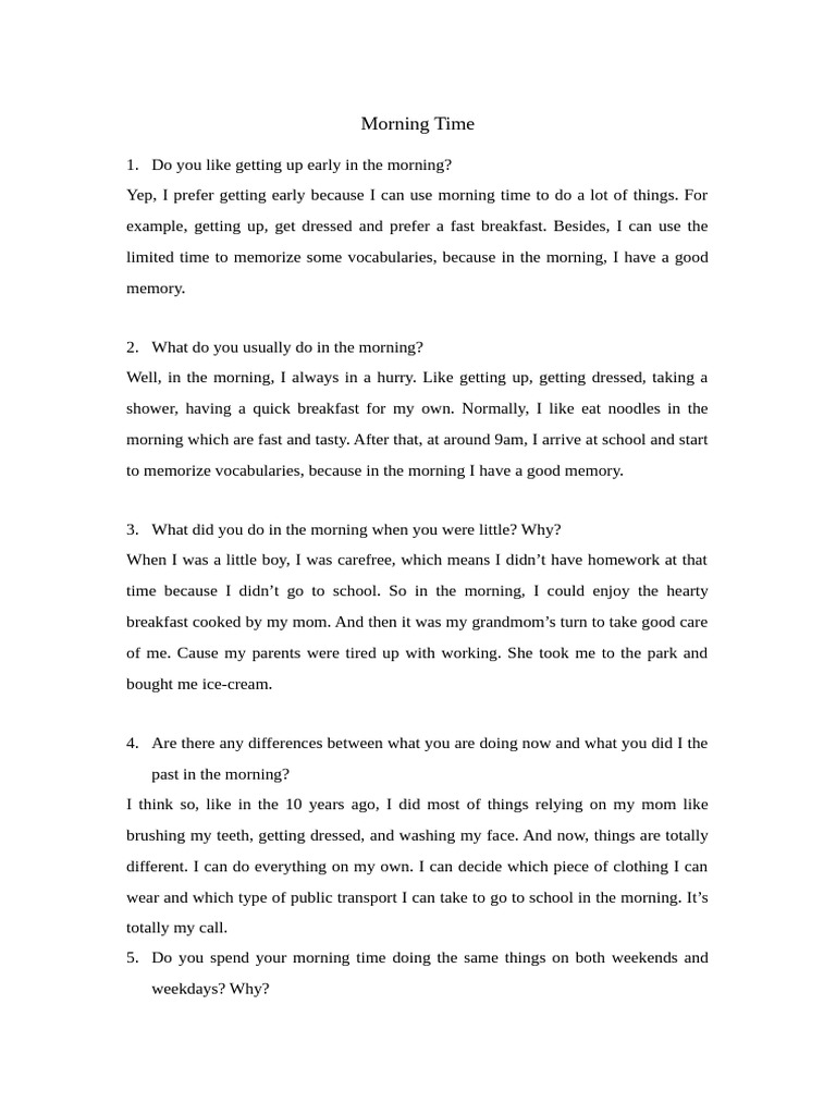 Morning Time | PDF