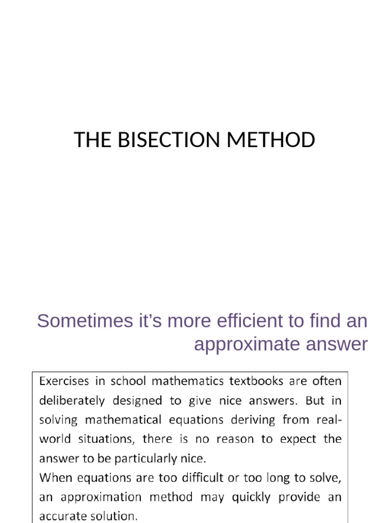 The Bisection Method Lesson | PDF | Computers