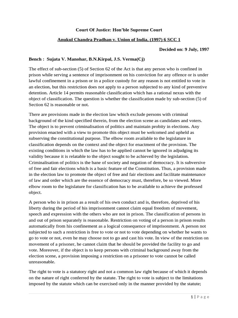 Court of Justice | PDF | Equal Protection Clause | Prison