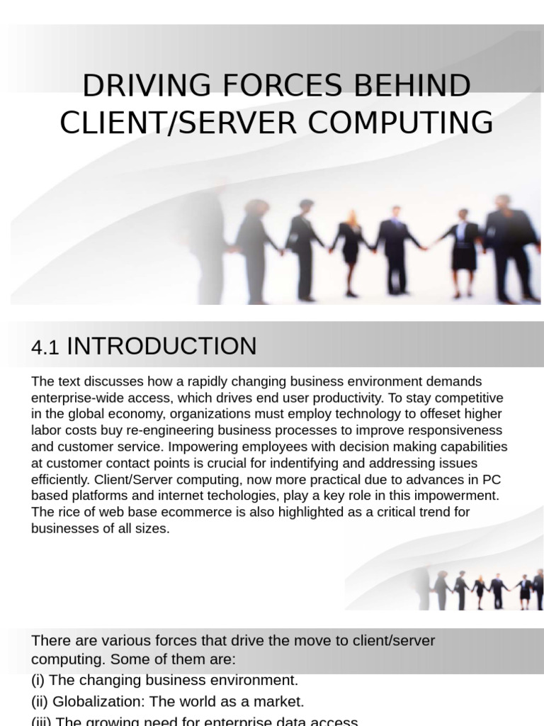 Driving Forces Behind Client | PDF | Client–Server Model | Computing