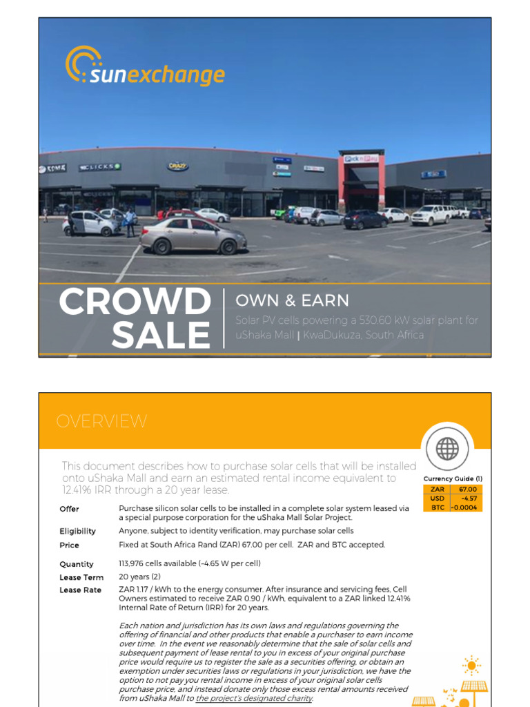 Sun Exchange Document Agreement | PDF | Photovoltaics | Photovoltaic System