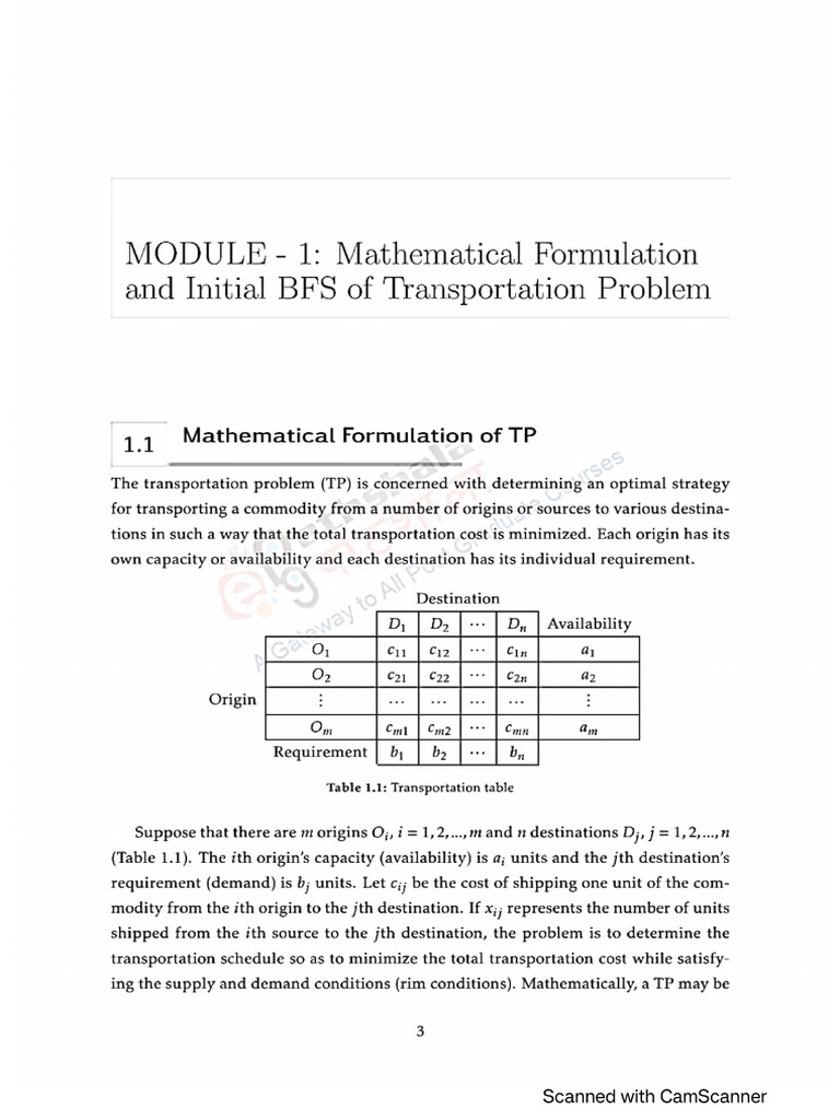 Transportation Problems | PDF
