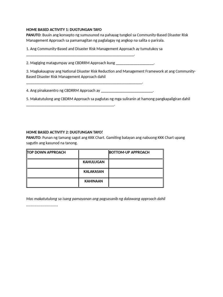 Home Based Activity | PDF