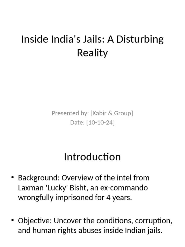 Inside India Jails Presentation | PDF | Prison | Corruption