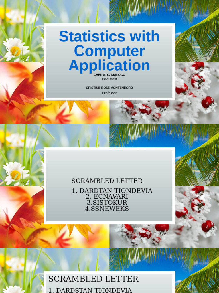 20TODAYS PPT Final Statistics-with-Computer-Applicationcheryl. | PDF ...