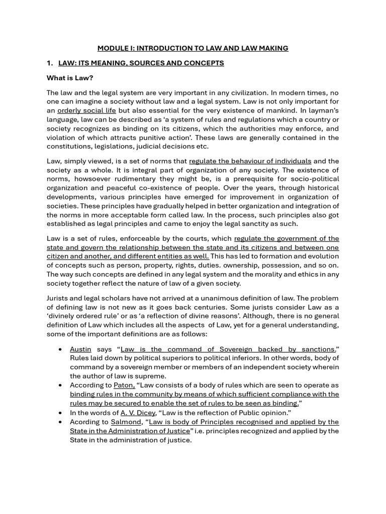 Module 1 LAW FOR ENGINEERS AMITY | PDF | Precedent | Jurisprudence