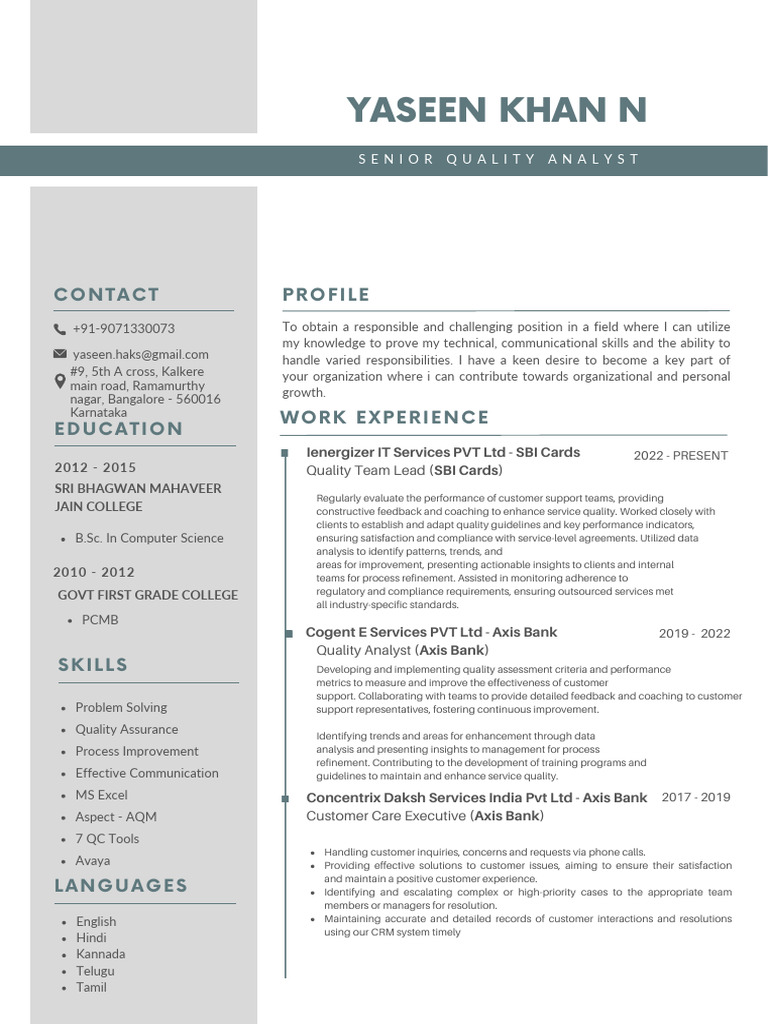 Yaseen Khan CV Resume - 20241112 - 005849 - 0000 | PDF | Quality ...