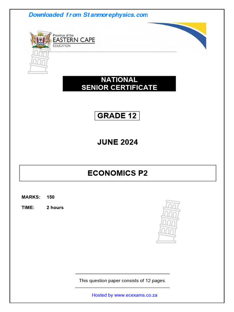 EC Economics Grade 12 June 2024 P2 and Memo | PDF | Monopoly | Market ...