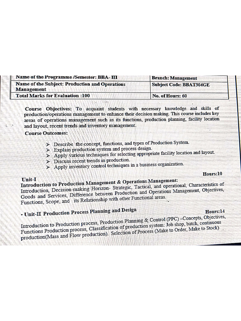 Production & Operations Management | PDF