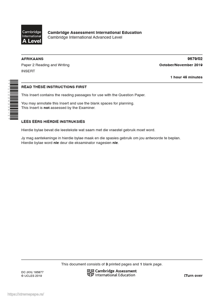 Cambridge International Advanced Level | PDF