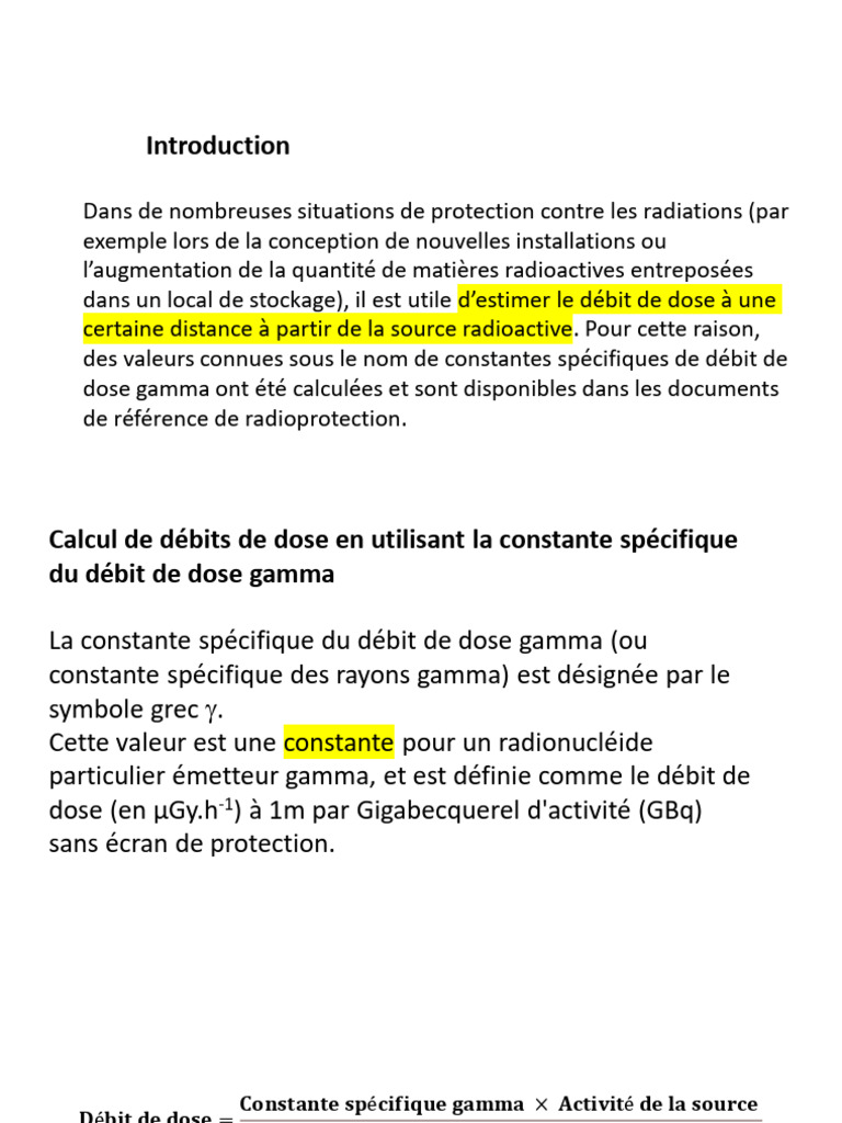 Calcul Du Débit de Dose Gamma Radionucléides | PDF | Rayon gamma ...